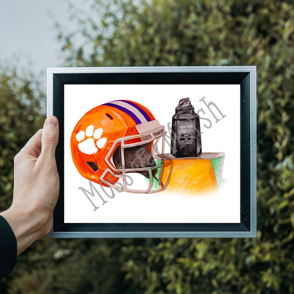Helmet + Howard's Rock- Clemson University Collage Print – Moss & Marsh