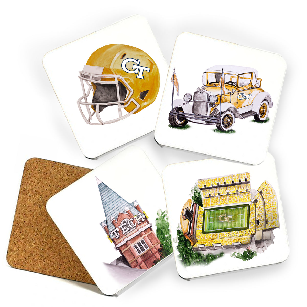 Georgia Tech Coasters Set – Moss & Marsh