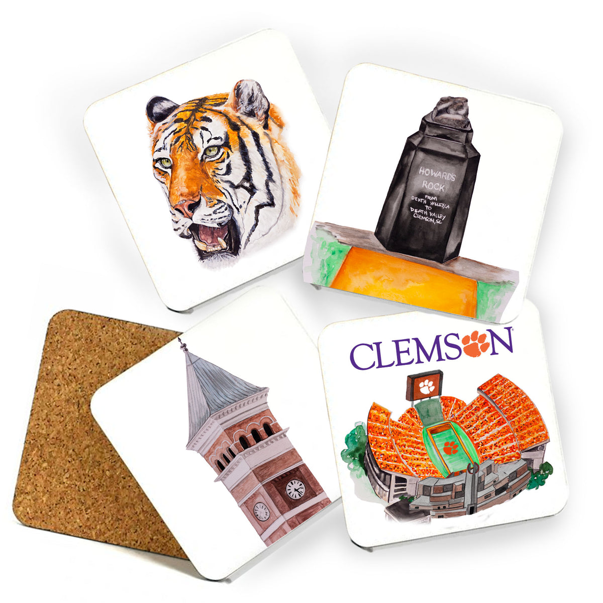 Clemson University Coasters Set – Moss & Marsh