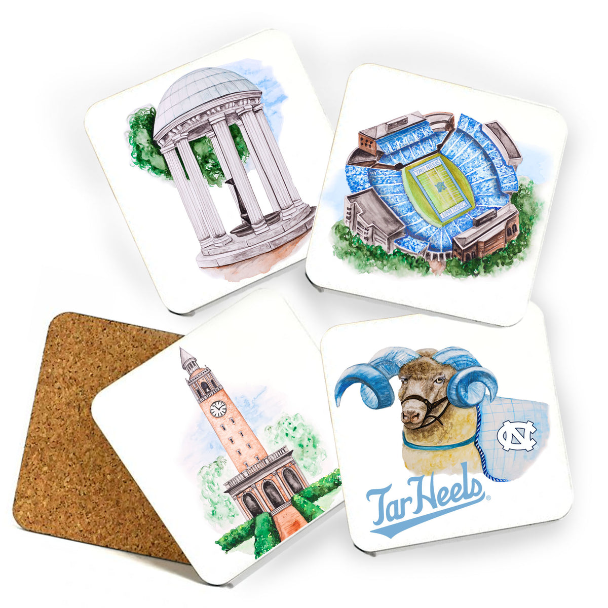 The University of North Carolina Coasters Set – Moss & Marsh